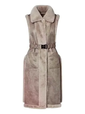 Liu Jo Faux Shearling Long Vest - Neutrals