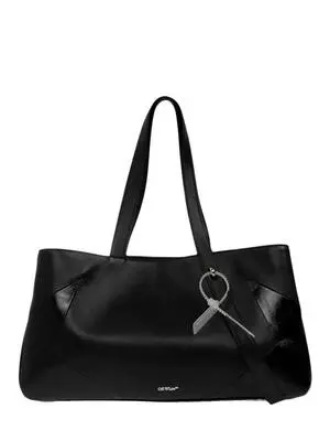 Off-White Oyah East West Leather Shoulder Bag - Black