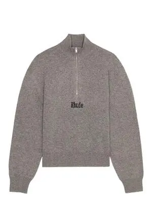 Rhude Zip-up Knit Top - Grey