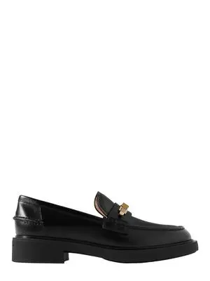 GIANVITO ROSSI Round Toe Loafers With Metal Detailing - Black