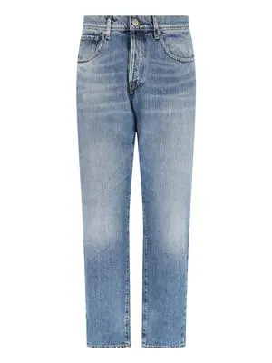 Incotex Straight Leg Jeans With Logo Patch - Blue