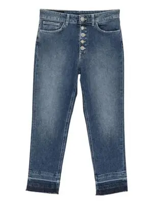 DONDUP Button-fly Frayed Jeans - Blue