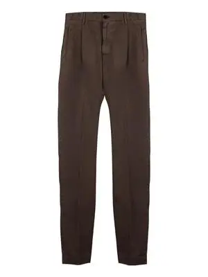 Incotex Incotex Pleated Regular-Fit Chocolate Brown Pants Brown