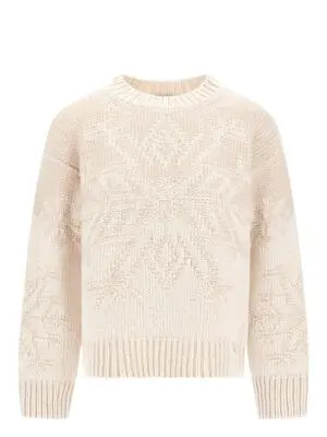 Herno Jacquard Virgin Wool And Cashmere Round-neck Jumper - Multi-color