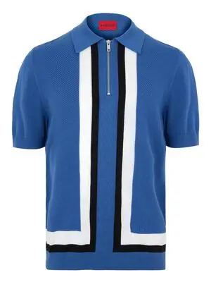 Hugo Boss Shortsleeve Knit Polo Shirt - Blue