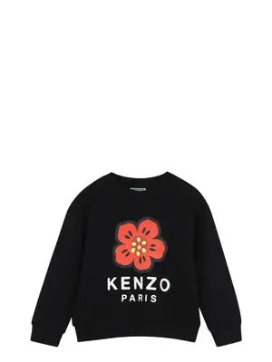 Kenzo Floral Logo Crewneck Sweatshirt - Black