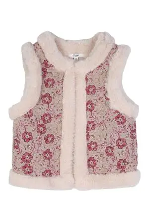 Chloé Floral Jacquard Faux Fur Trimmed Sleeveless Jacket - No