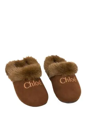 Chloé Embroidered Mule Slides - No