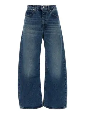 FRAME FRAME Washed Wide-Leg Jeans Blue