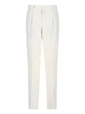 Loro Piana Belt Loops Casual Pants - White
