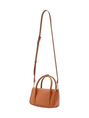 COCCINELLE Coccinelle Grained Leather Mini Handbag Brown