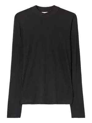 Filippa K Lyocell Cashmere Mock Neck Top - Black