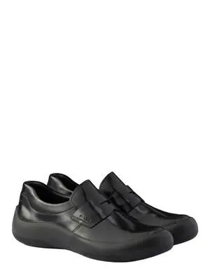 PRADA PRADA Brushed Leather Loafers