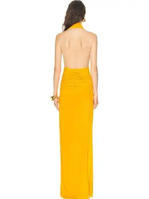 Alex Perry Halter Twist Gown - Marigold