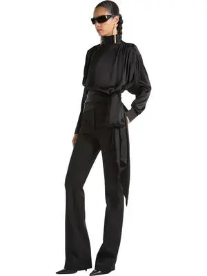 BALMAIN Balmain Silk Satin Blouse With Tie Detail