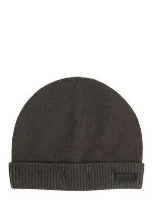 Emporio Armani Ribbed Beanie - Brown