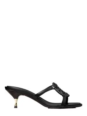 Tory Burch Logo Detailed Heeled Sandals - Black