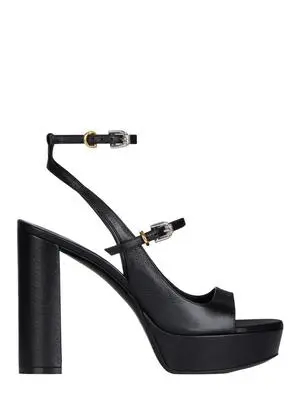 Givenchy Double Strapped Platform High Heel Sandals - Black