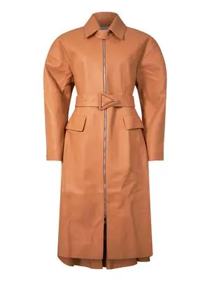 BOTTEGA VENETA BOTTEGA VENETA Point-Collar Leather Long Coat