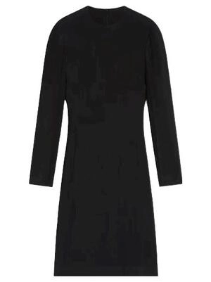 Phoebe Philo Pleated Long-sleeved Dress - Black
