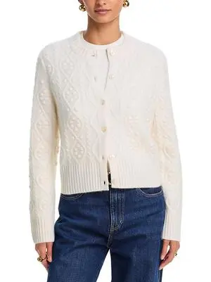 AQUA Aqua Cashmere Cable Knit Cardigan