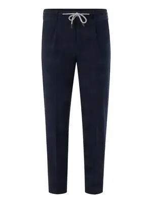 Eleventy Slim-fit Drawstring Trousers - Blu