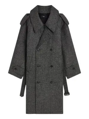Phoebe Philo Graphic Contrast Wool Trench Coat - No