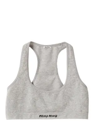 MIU MIU Miu Miu Seamless Mélange Racerback Crop Top