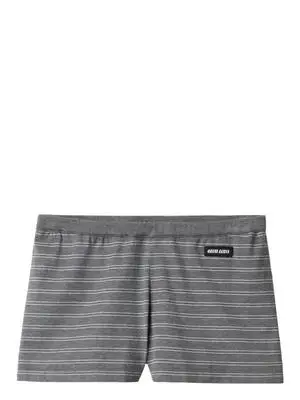 Miu Miu Striped Jersey Boxer Shorts - Gray