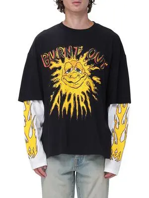 Amiri Graffiti Print Long-sleeved Cotton T-shirt - Black