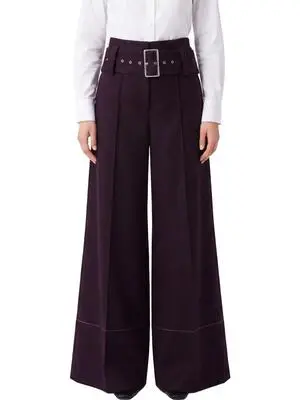 Liviana Conti Wide Leg Trousers - Blue