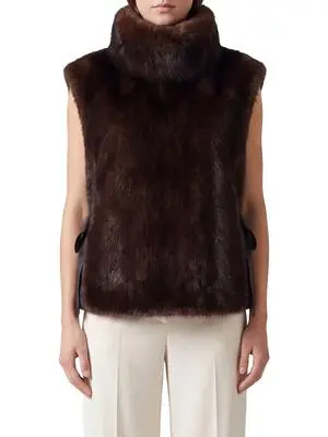 Liviana Conti Sleeveless Turtleneck Top - Ebony
