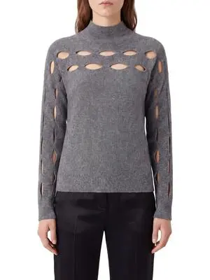 LIVIANA CONTI Liviana Conti Ribbed Knit Cut-Out Sweater
