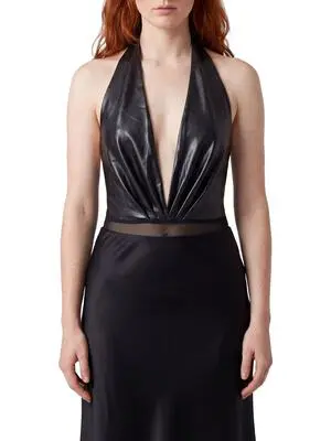 Andamane Halter Neck Bodysuit - Black