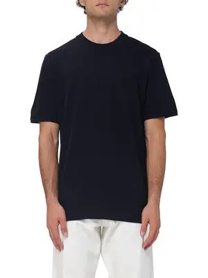 Paul Smith Short-sleeve Crewneck T-shirt In Fine Wool Navy