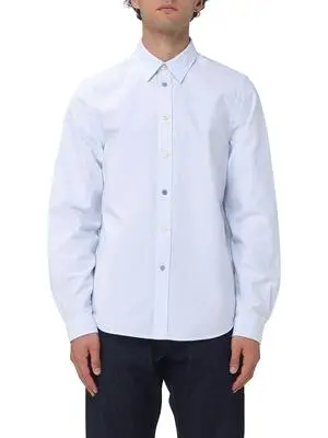 Paul Smith Striped Organic Cotton Shirt With French Collar - Blue