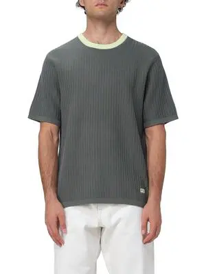 Paul Smith Ribbed Knit Short Sleeve Pullover - Kaki