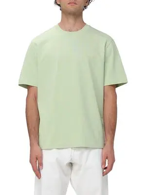 Paul Smith Relaxed Fit Cotton T-shirt With Embroidered Logo And Dropped Shoulders - Lime