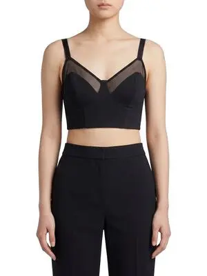 Elisabetta Franchi Cropped Corset Top - Black