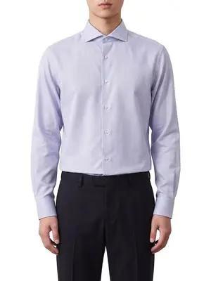BOSS Slim Fit Cotton Poplin Shirt With French Collar - Blue