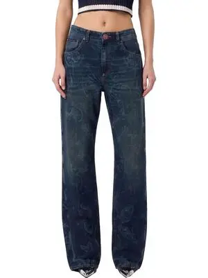 PHILIPP PLEIN Philipp Plein Printed Wide Leg Jeans