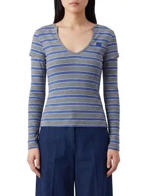 GANNI GANNI Striped Shirt Blue