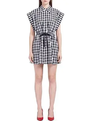 Givenchy Givenchy Gingham Check Shirt Dress Black