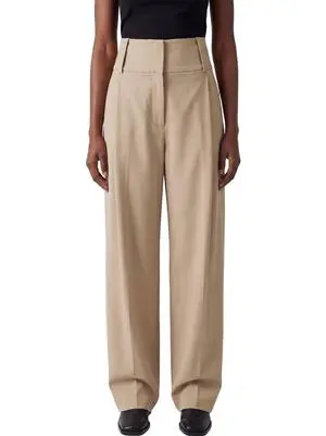 Sportmax Tailored Wide Leg Trousers - Beige