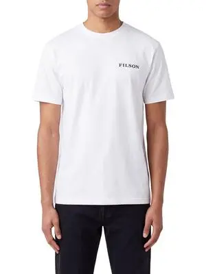 Filson Crewneck Cotton T-shirt With Front Contrast Logo - Brown