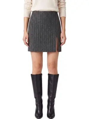 Andamane Pinstriped Skirt - Grey