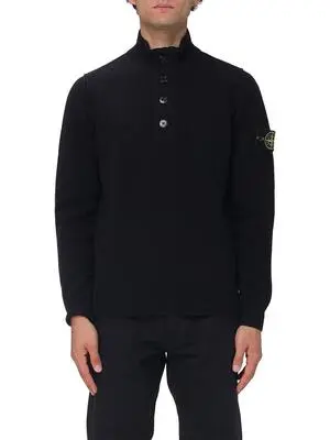 STONE ISLAND Wool High-neck Sweater With Compass Logo Patch And Button Closure