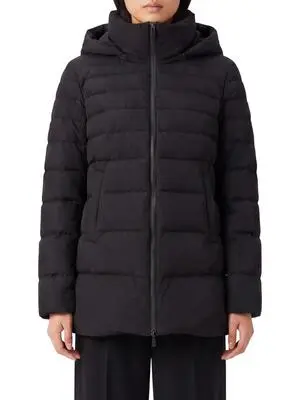 Herno Quilted Hooded Jacket - Black