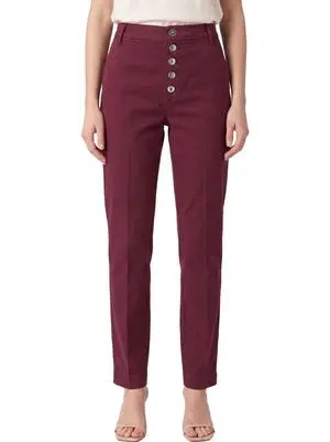 DONDUP Tailored Button-detailed Trousers - Violet