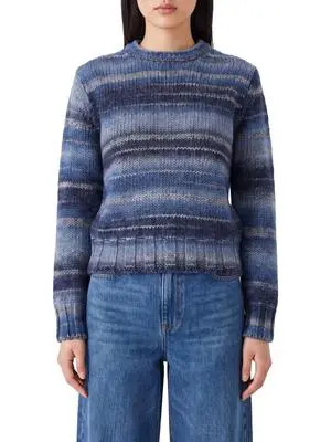 KANGRA Striped Knit Sweater - Blue